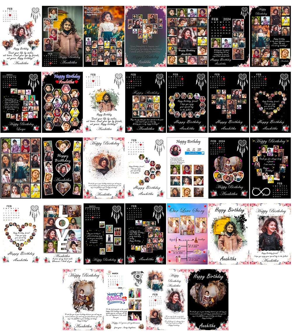 30 PHOTO COLLAGE TEMPLATES - EDITABLE & PSD DESIGNS DOWNLOAD