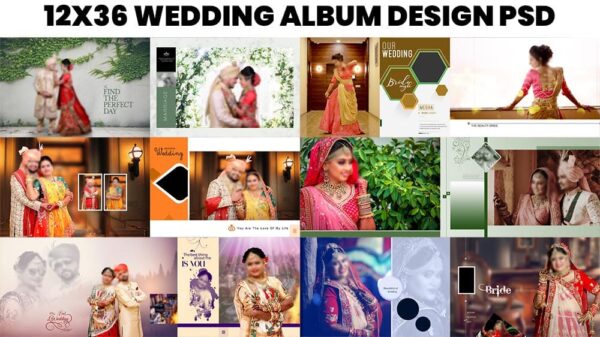 WEDDING ALBUM DESIGN PSD FREE DOWNLOAD 12X36 ZIP